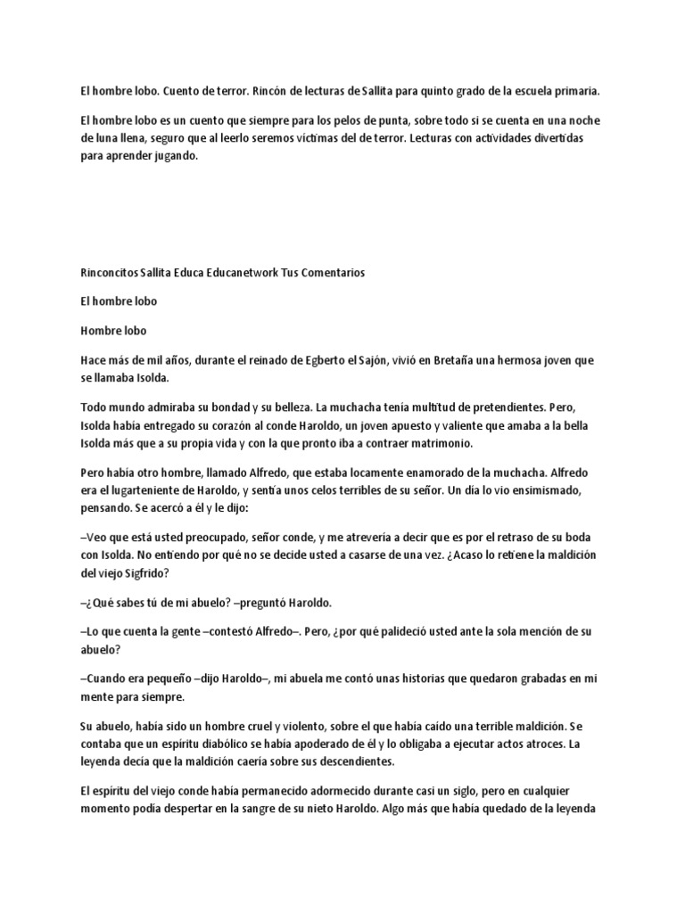 El Hombre Lobo. | PDF | Hombres lobo