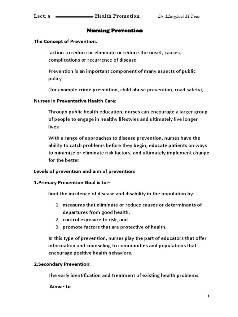 The Three Levels of Prevention: Primary, Secondary, and Tertiary | PDF ...