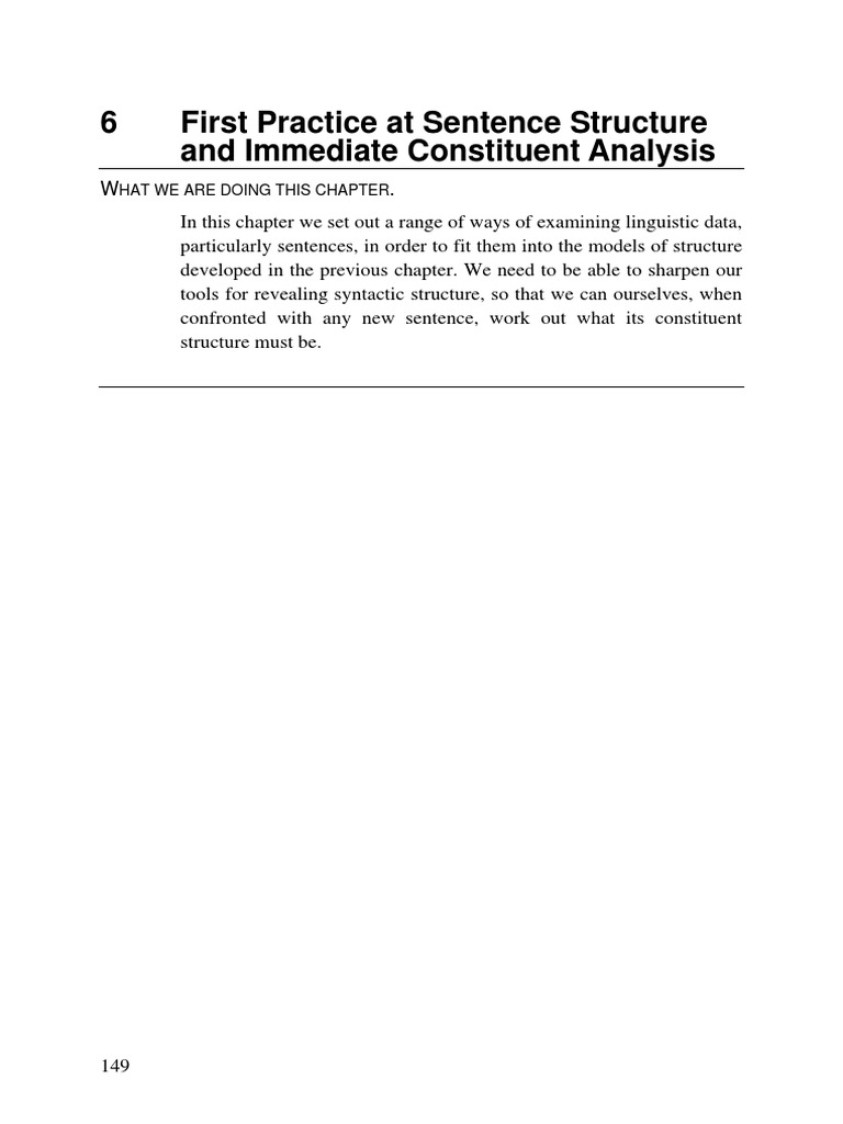 6 First Practice at Sentence Structure and Immediate Constituent ...