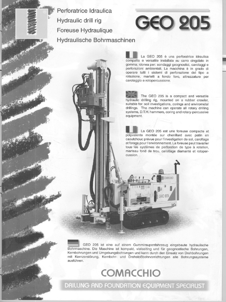 Hydraulic drill rig GEO 205 technical specifications | PDF | Machines ...