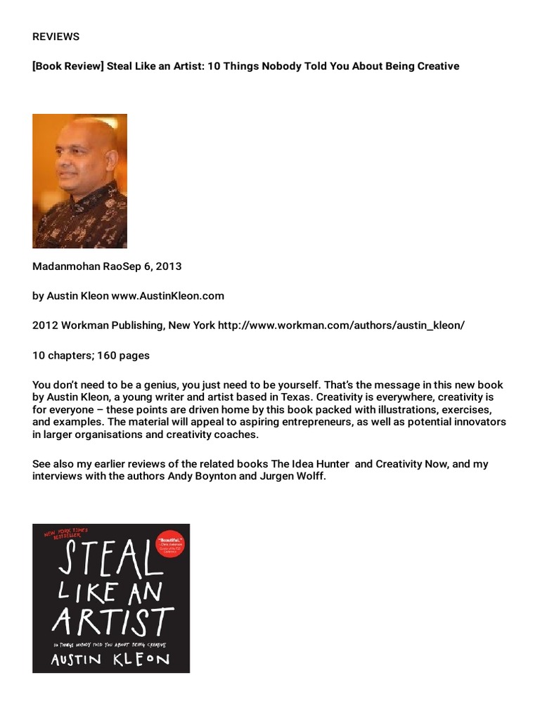 Steal Like An Artist | PDF | Creativity