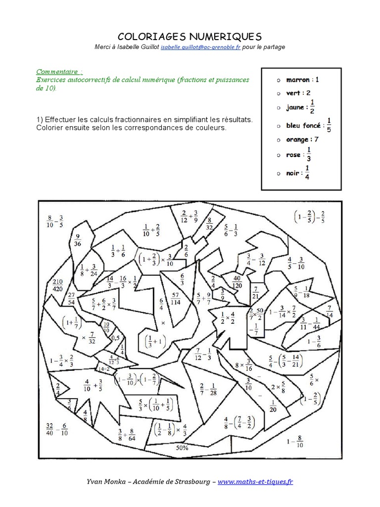 Coloriages | PDF | Notation (mathématiques) | Enseignement des ...