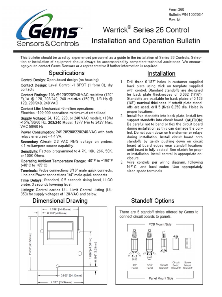 Warrick Series 26 Control Installation and Operation Bulletin | PDF ...