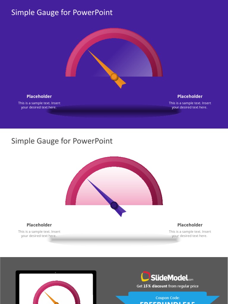 Simple Gauge For Powerpoint: Placeholder Placeholder | PDF