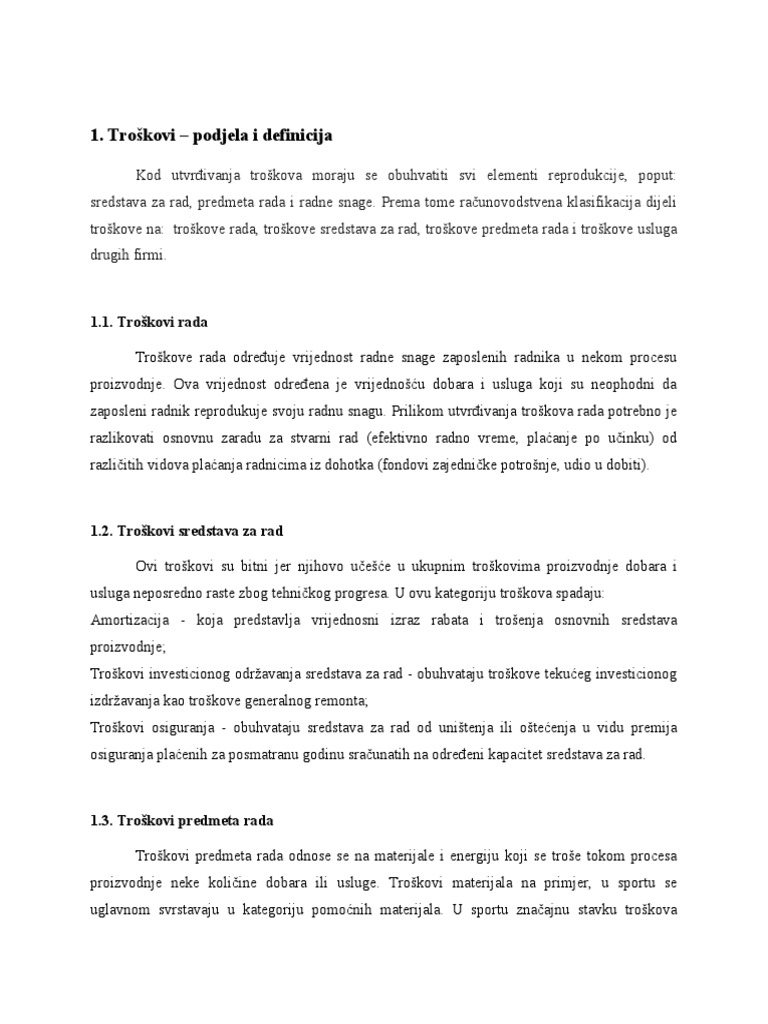 Troskovi | PDF