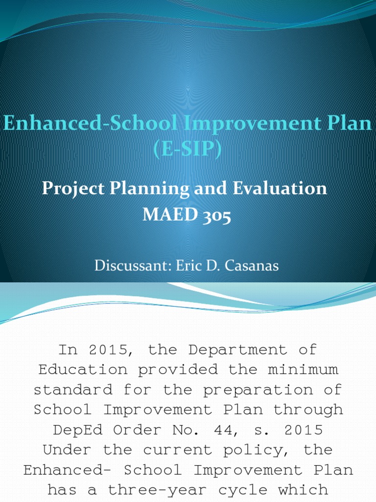 Enhanced-School Improvement Plan | PDF | Evidence Based Medicine | Learning