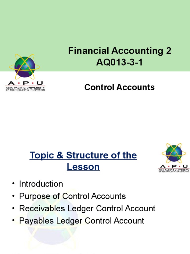 Chapter 3 - Control Accounts | PDF | Debits And Credits | Corporations