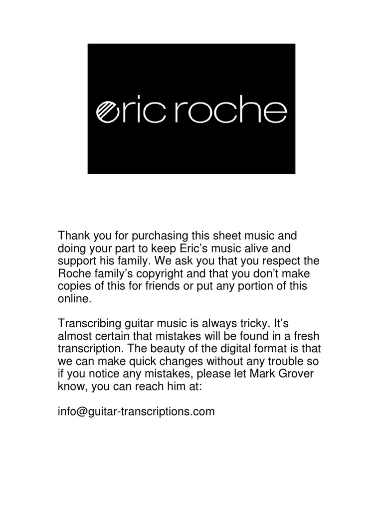 Eric Roche - TAB - SINGLE - Angel - Angel | Download Free PDF ...