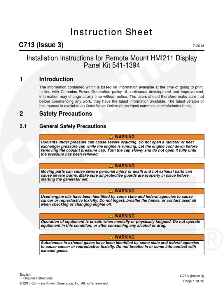 Instruction Instruction Sheet Sheet: Installation Instructions For ...