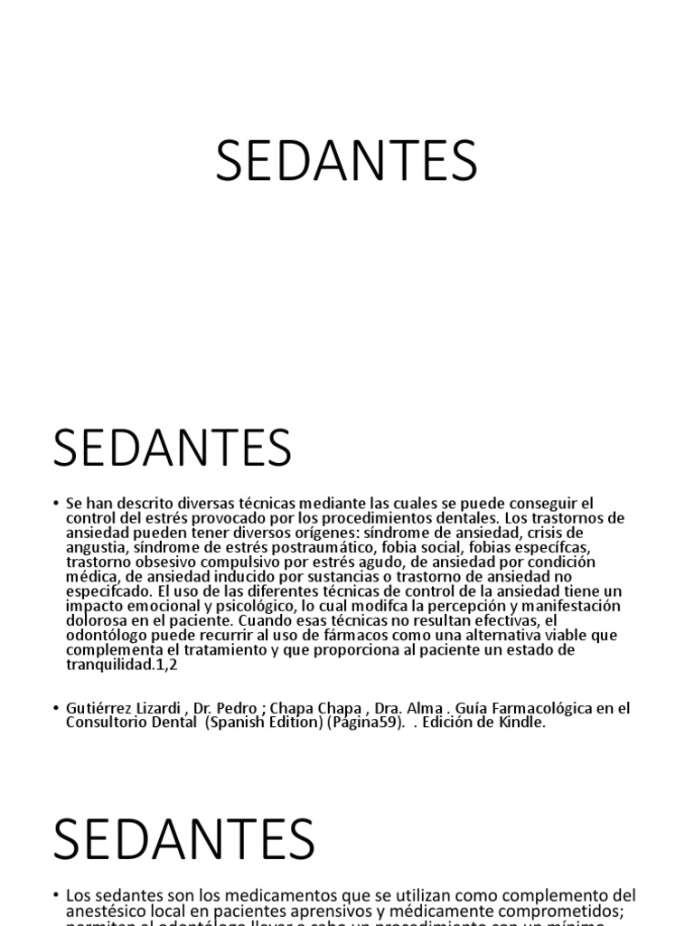 Sedantes en Odontología: Tipos y Usos | PDF | Benzodiazepinas ...