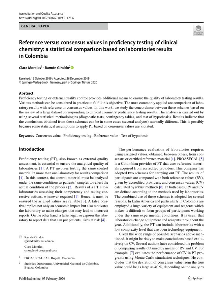 Reference Vs Consensus Values | PDF | P Value | Standard Score
