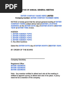AGM Notice and Minutes Template | PDF