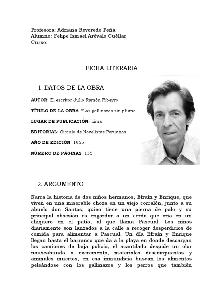 Ficha Literaria 1. Datos de La Obra | PDF