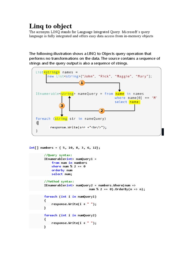 Linq 2019 PDF | PDF | Language Integrated Query | Microsoft Sql Server