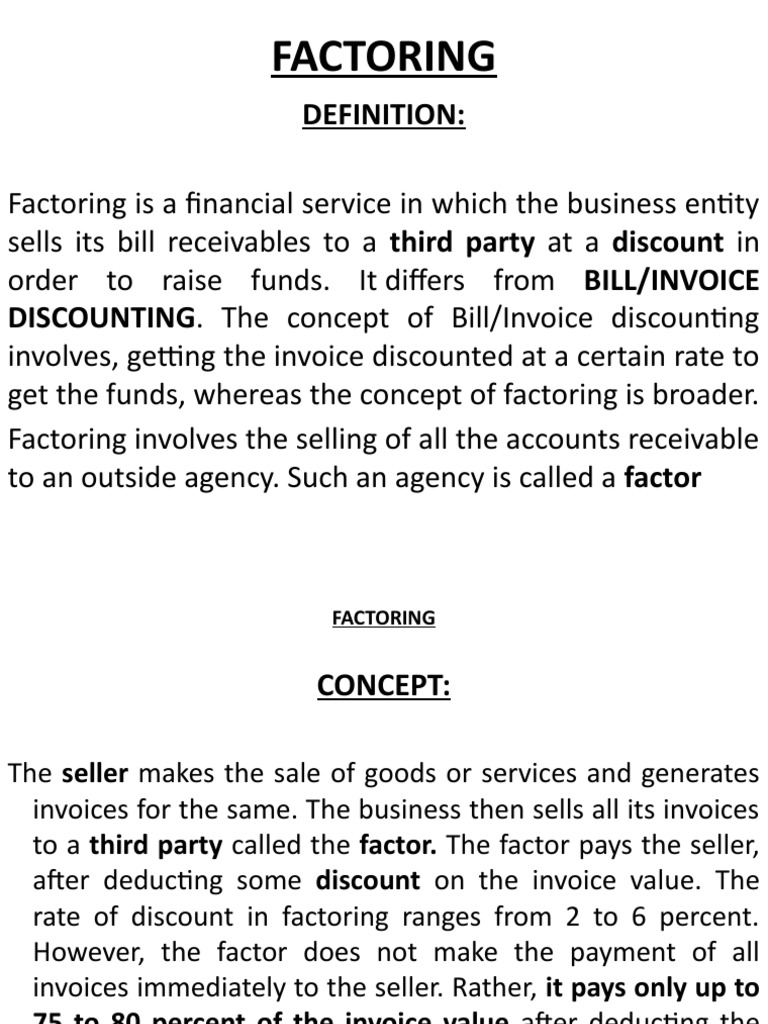 Factoring: Definition | PDF | Factoring (Finance) | Invoice