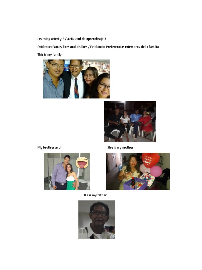 Family Likes and Dislikes Activity | PDF