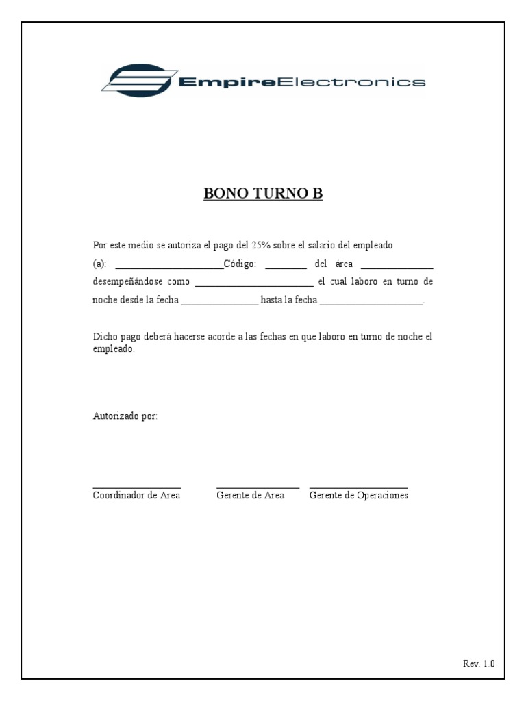 Formato Bono T | PDF
