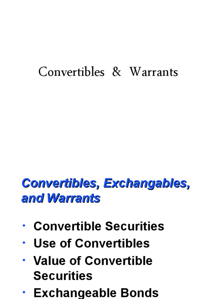 Convertibles INV | PDF | Warrant (Finance) | Preferred Stock
