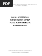 Manual de O&M-PTAR-g | PDF | Aguas residuales | Tanques