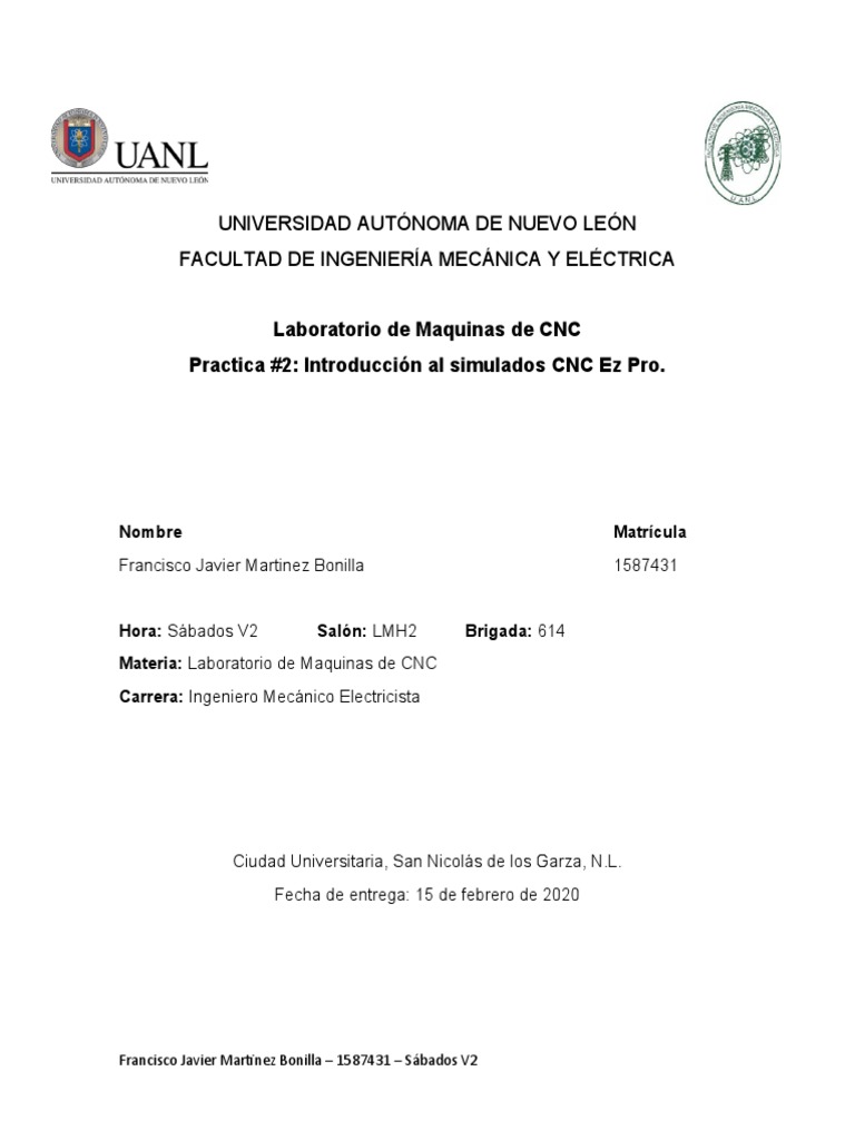 Introducción al simulador CNC Ez Pro UANL | PDF