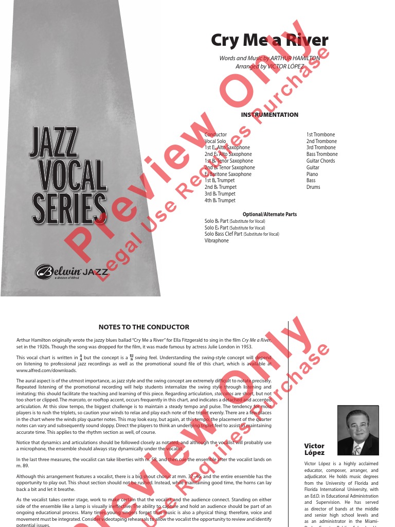 Cry Me A River: Preview Only | PDF | Saxophone | Trombone