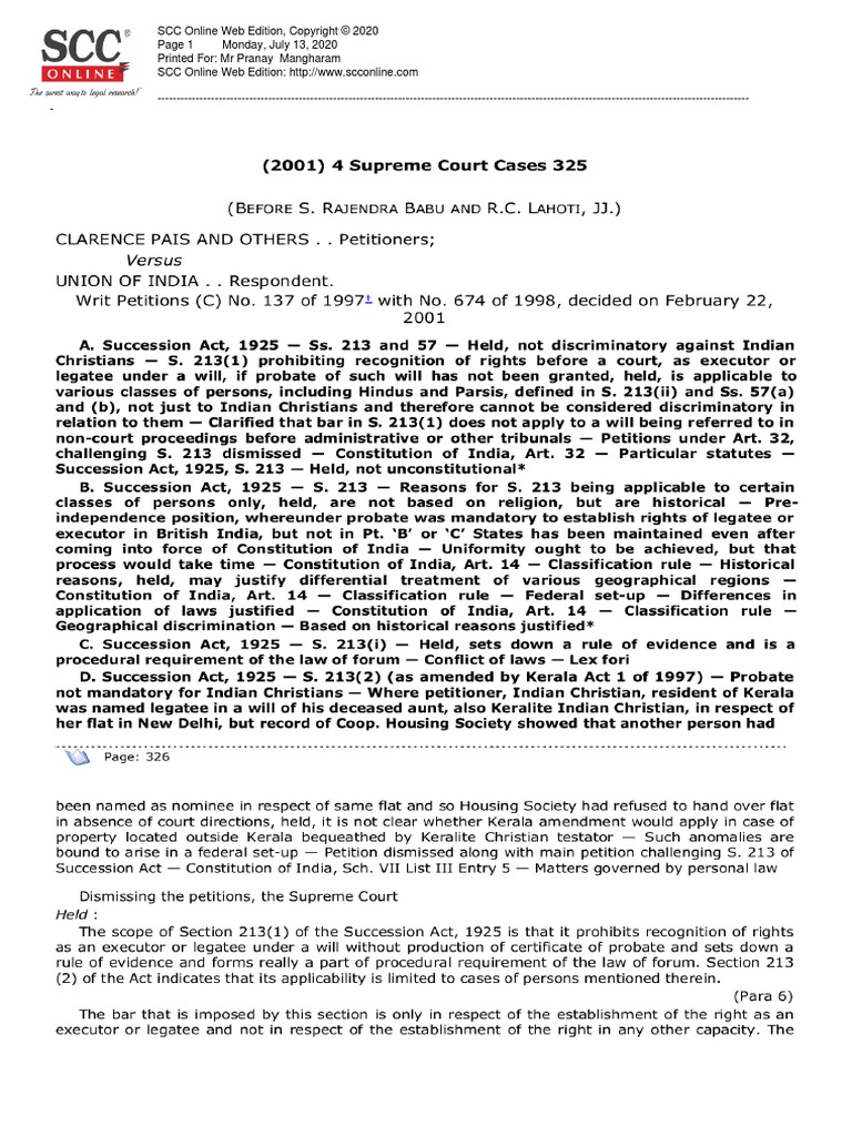 Clarence Pais and Ors. V. Union of India PDF | PDF | Copyright Law | Law