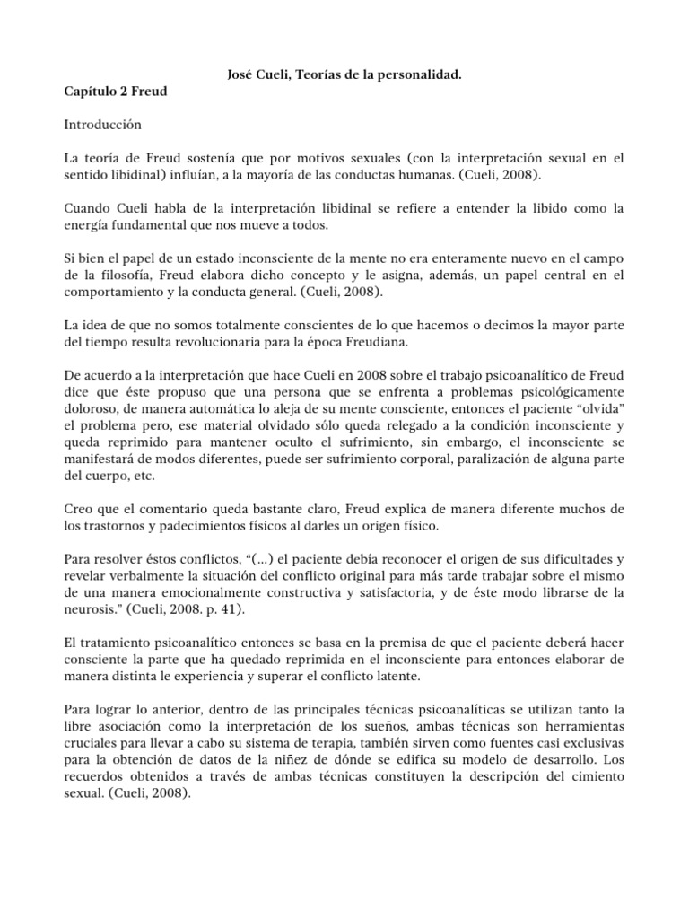 Cap - Tulo 2 Cueli, FREUD | PDF | Psicoanálisis | Sigmund Freud