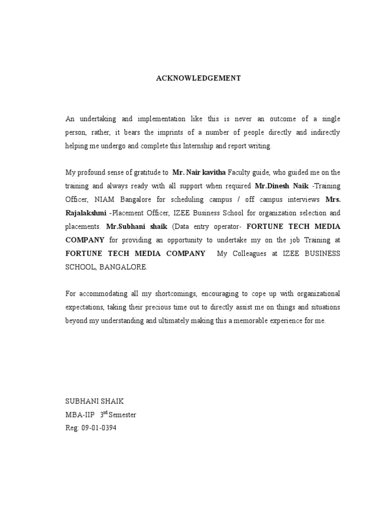 Acknowledgement | PDF
