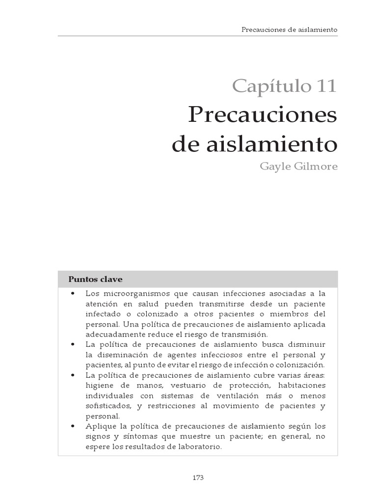 Capitulo 11 Precauciones de Aislamiento PDF | PDF | Lavado de manos ...