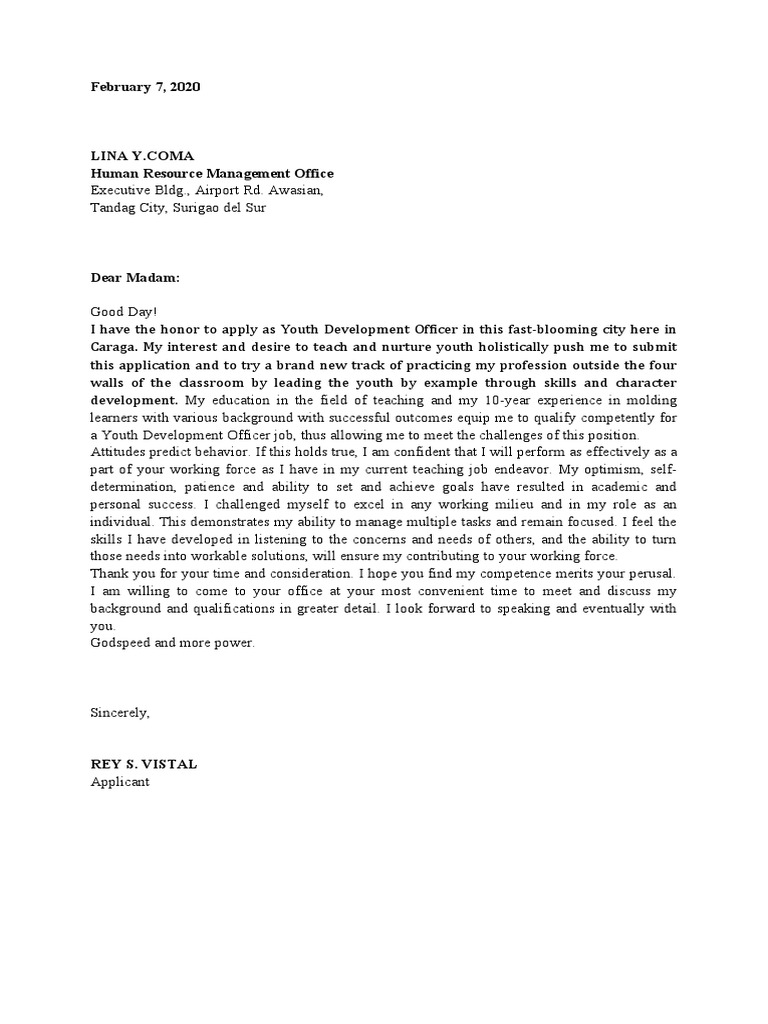 Application Letter | PDF