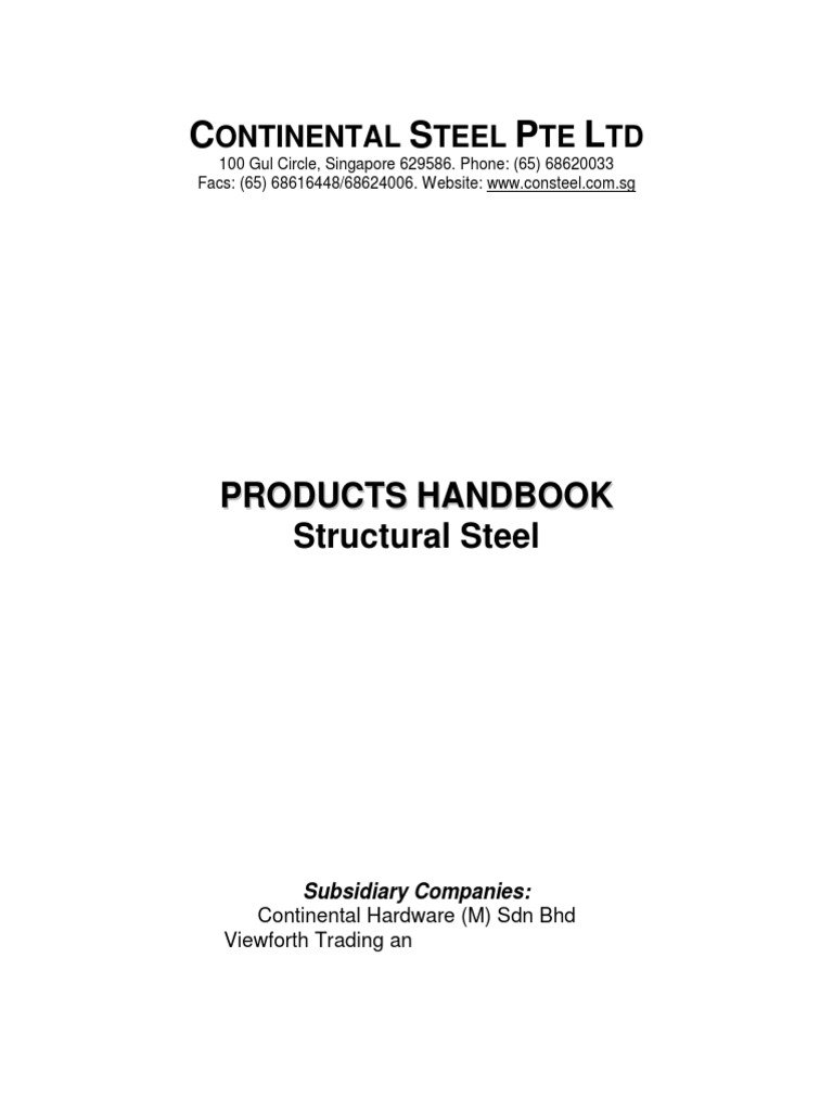 Continental Steel Catalogue PDF | PDF | Structural Steel | Rolling ...
