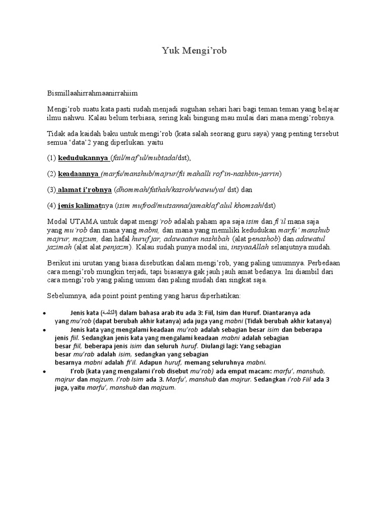 Cara Mengi'robi | PDF | Seni & Disiplin Bahasa
