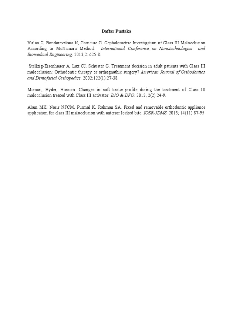 Orthodontic Class III Malocclusion Studies | PDF