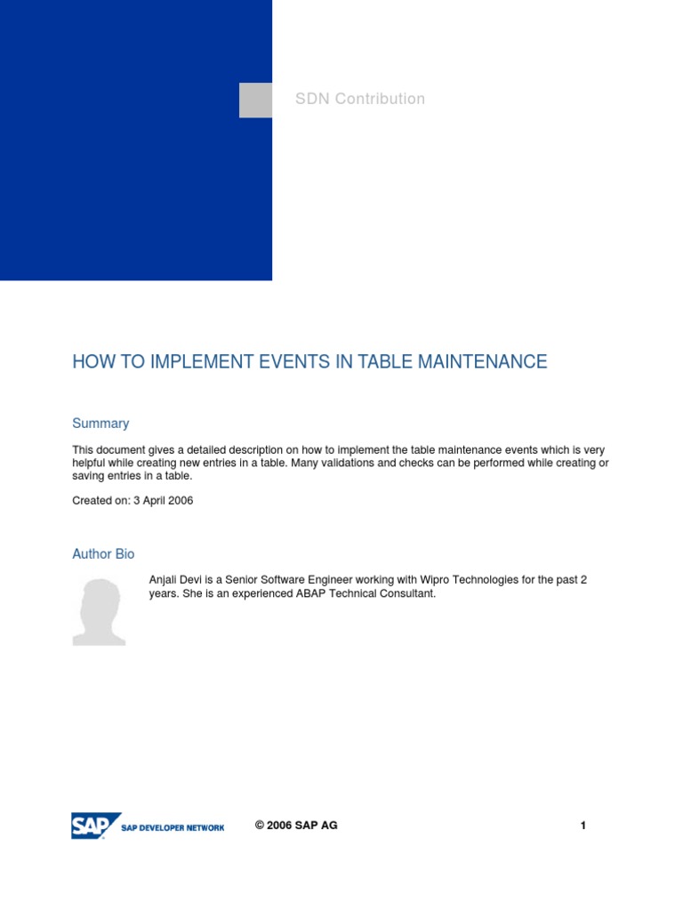 How To Implement Events in Table Maintenance | PDF