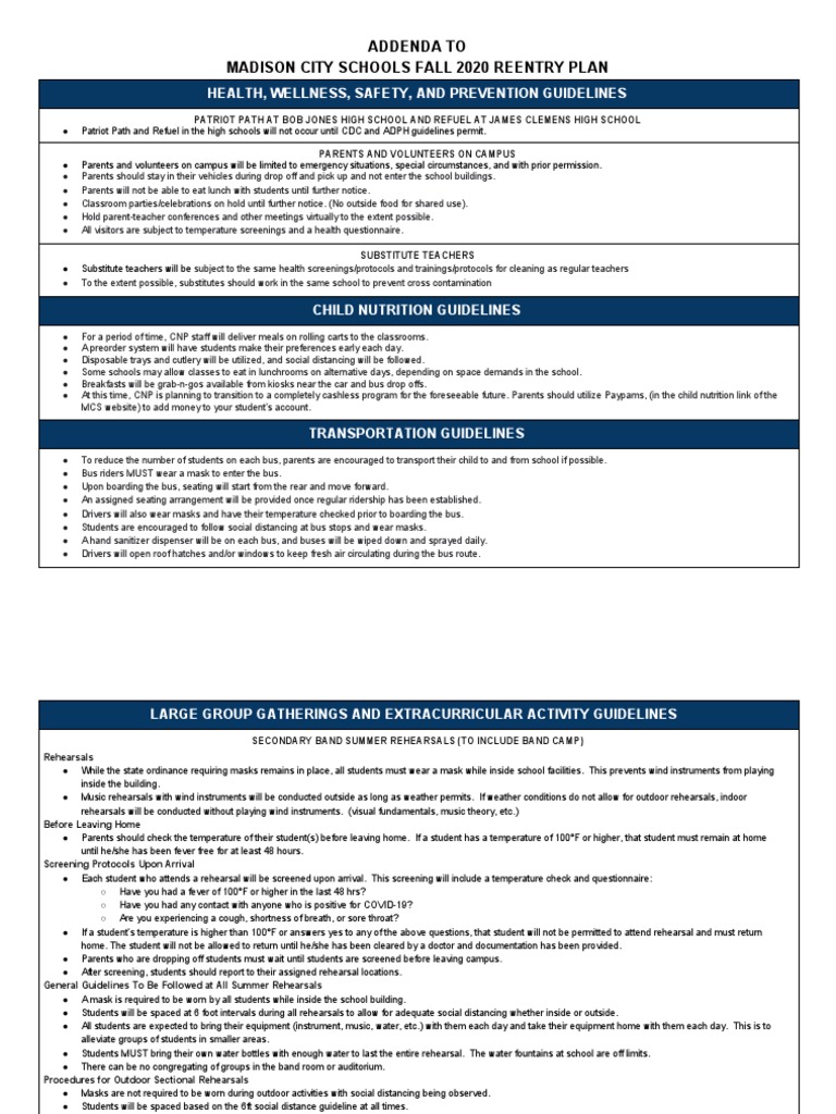 July 17 Reentry Plan Addenda | Download Free PDF | Individualized ...