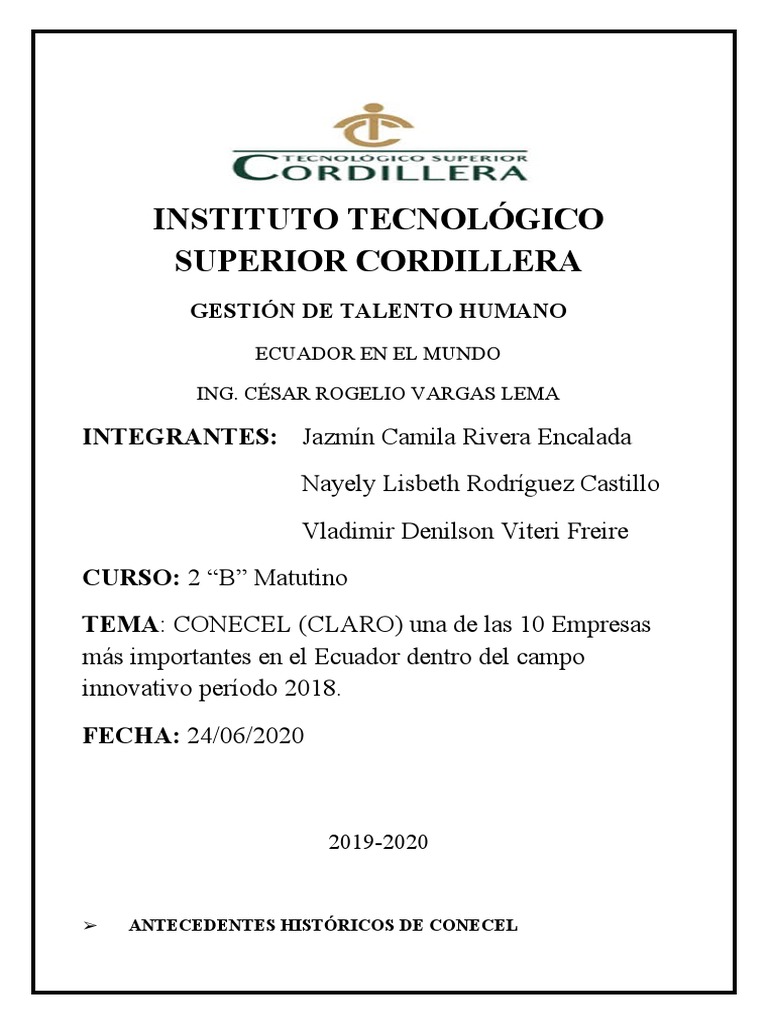Conecel: Innovación y Evolución en Ecuador | PDF | 3 G | Telefonía móvil