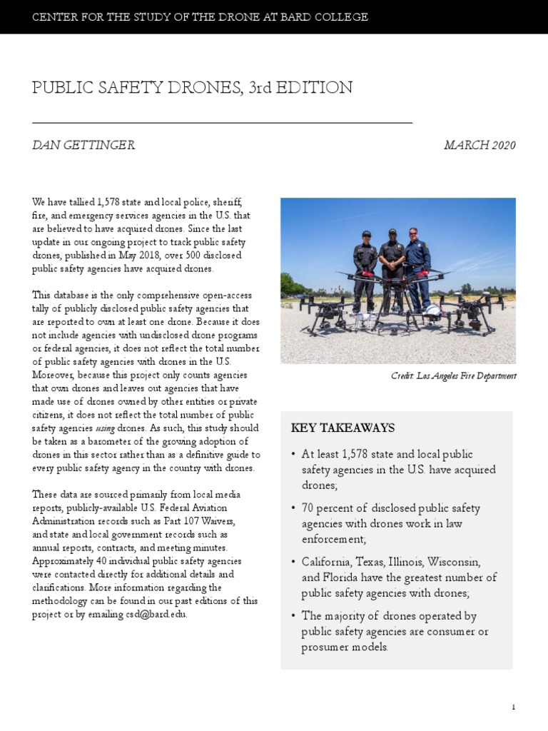 Public Safety Drones, 3Rd Edition: Dan Gettinger MARCH 2020 | PDF ...