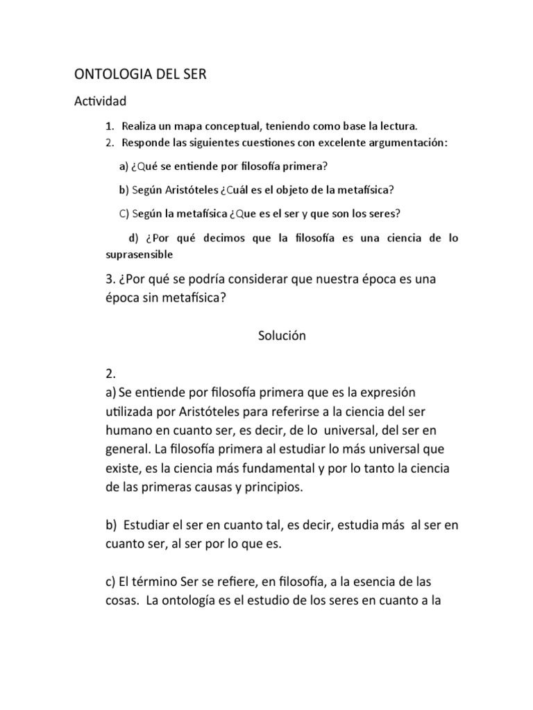 Ontología del Ser en Filosofía | PDF | Ontología | Filosofía contemporánea
