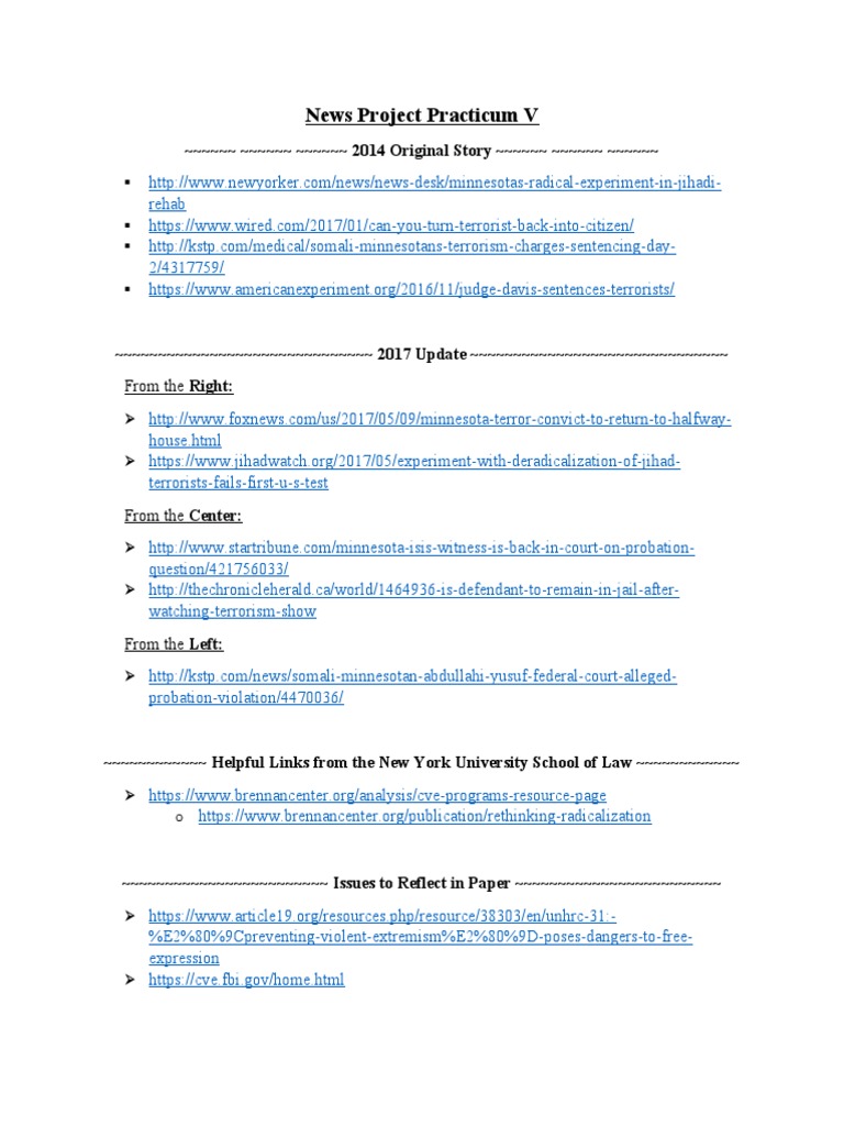 News Project Practicum V: From The Right | PDF