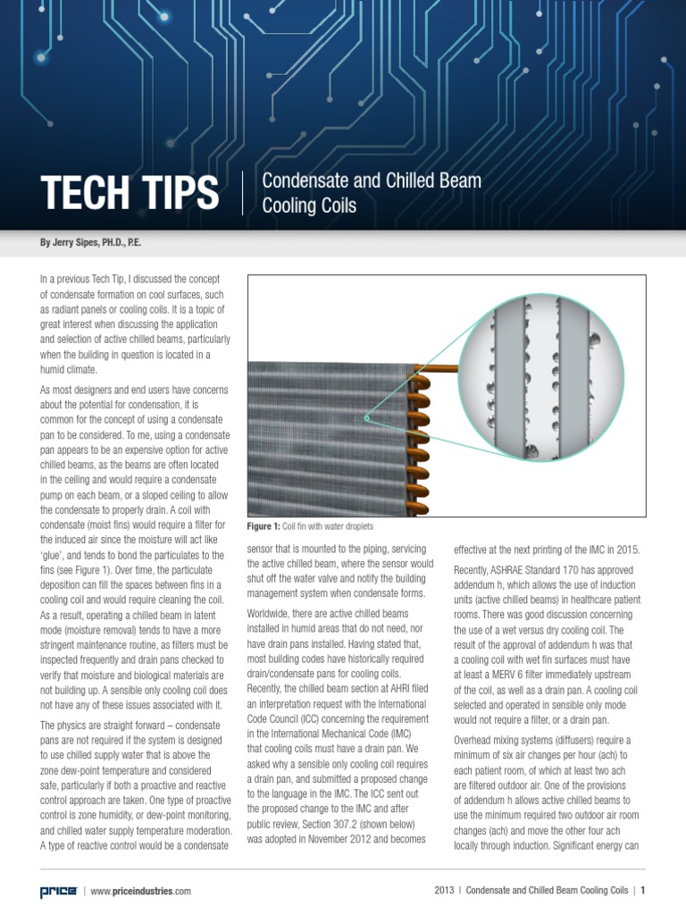 Tech Tips: Condensate and Chilled Beam Cooling Coils | Download Free ...