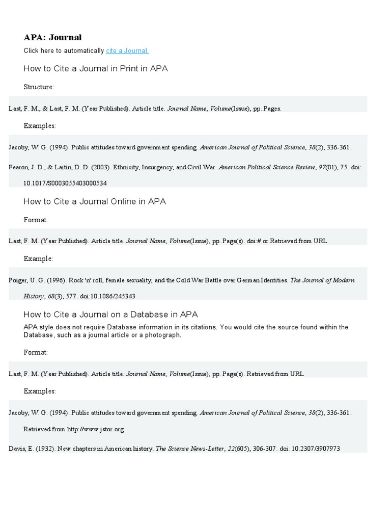 APA Citation Format | PDF