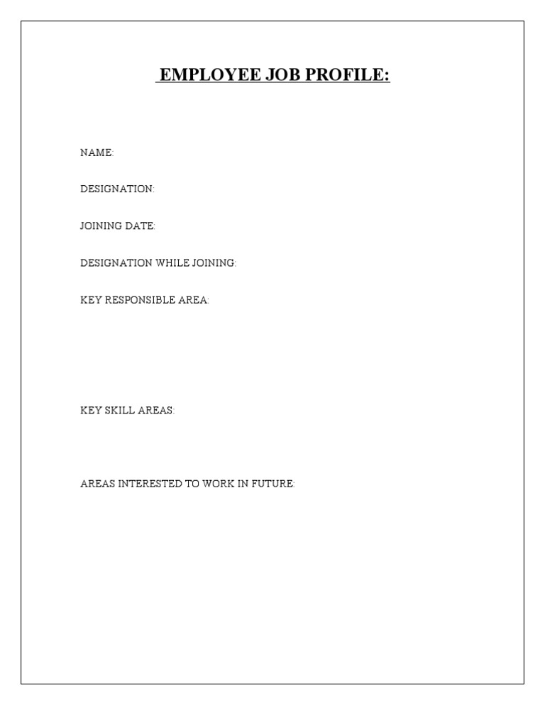 Employee Job Profile | PDF