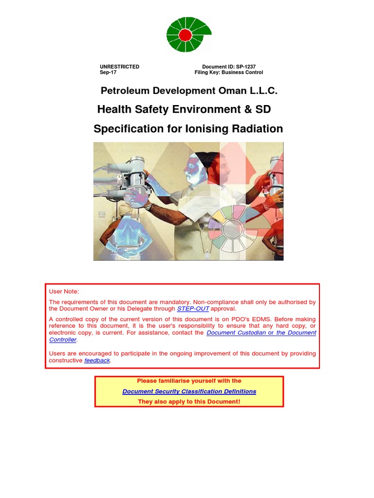 Health Safety Environment & SD Specification For Ionising Radiation ...