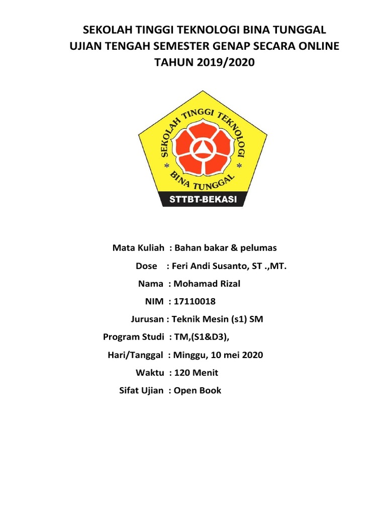 UTS Bahan Bakar & Pelumas (Rizal) | PDF | Sains & Matematika