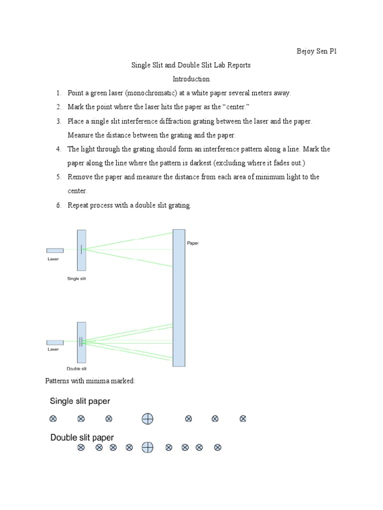 Single Slit Lab | PDF | Diffraction | Scientific Observation