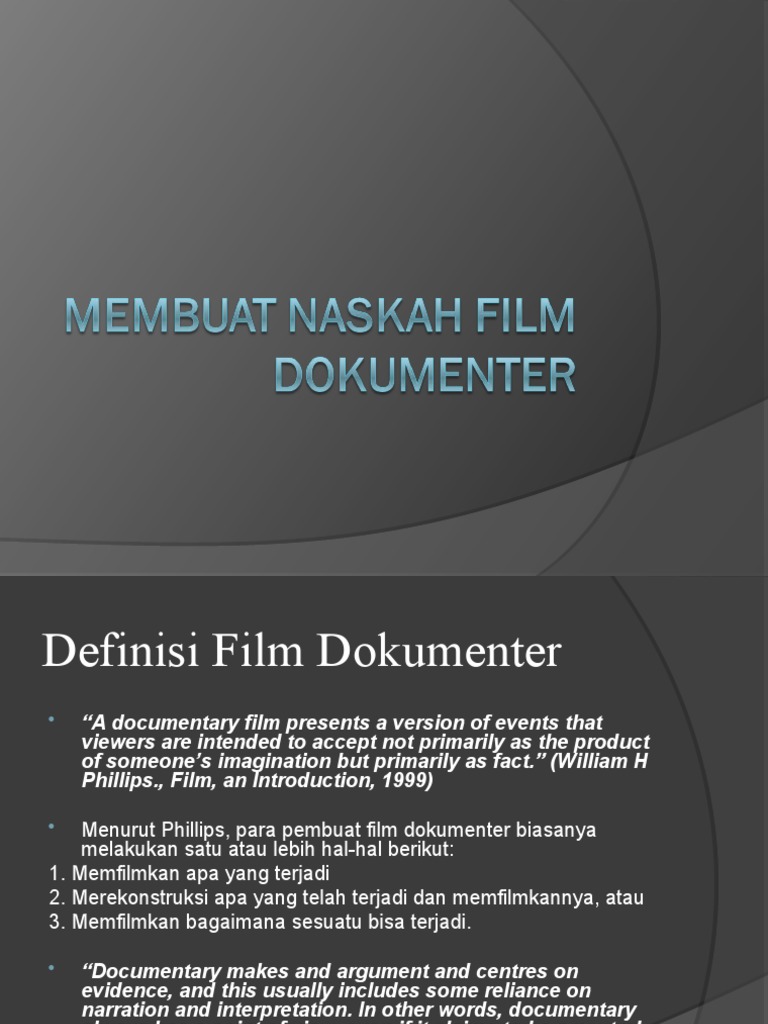 Membuat Naskah Film Dokumenter | PDF