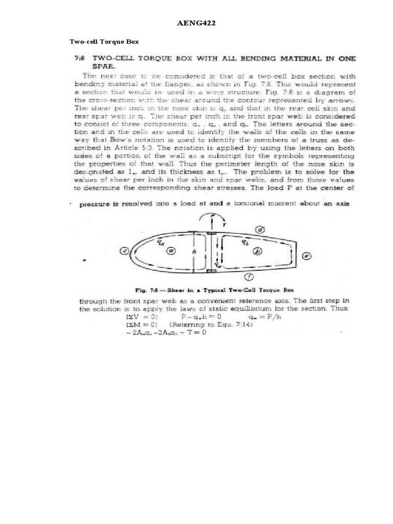 AENG422: Two-Cell Torque Box | PDF