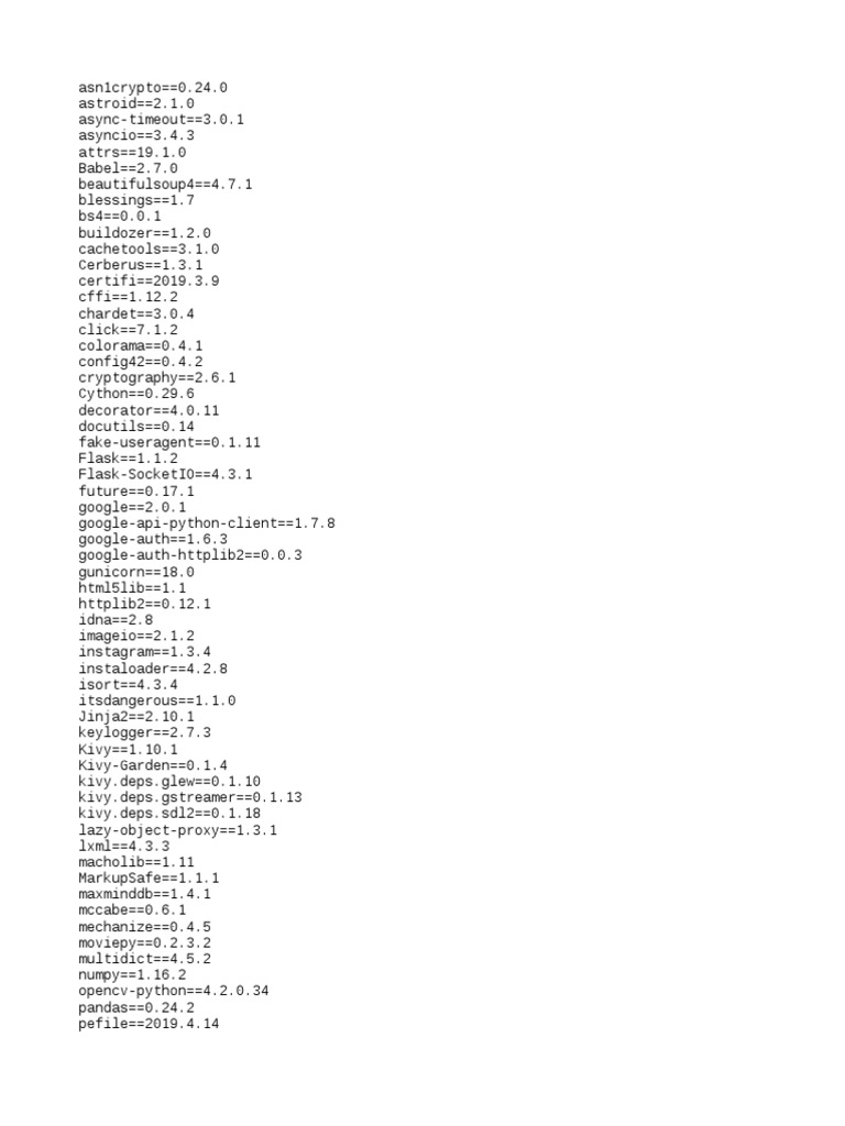 Python Package Dependencies List | PDF