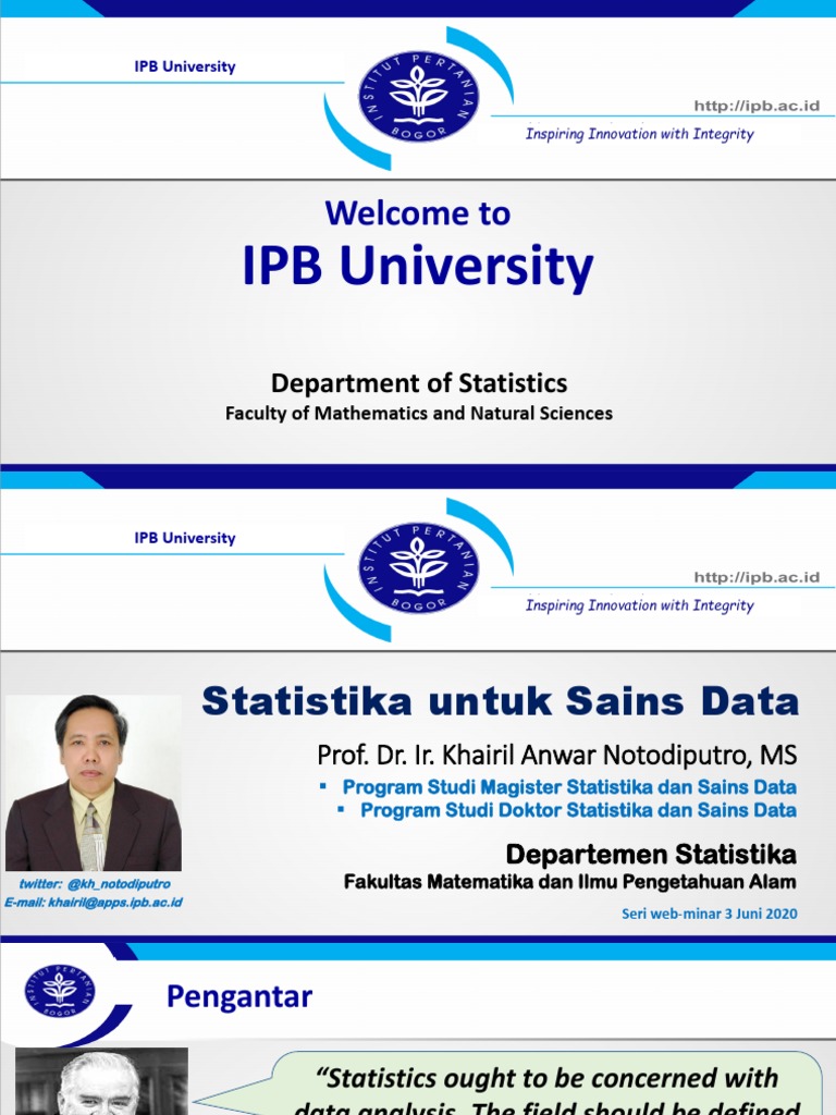 Statistika untuk Sains Data di IPB | PDF