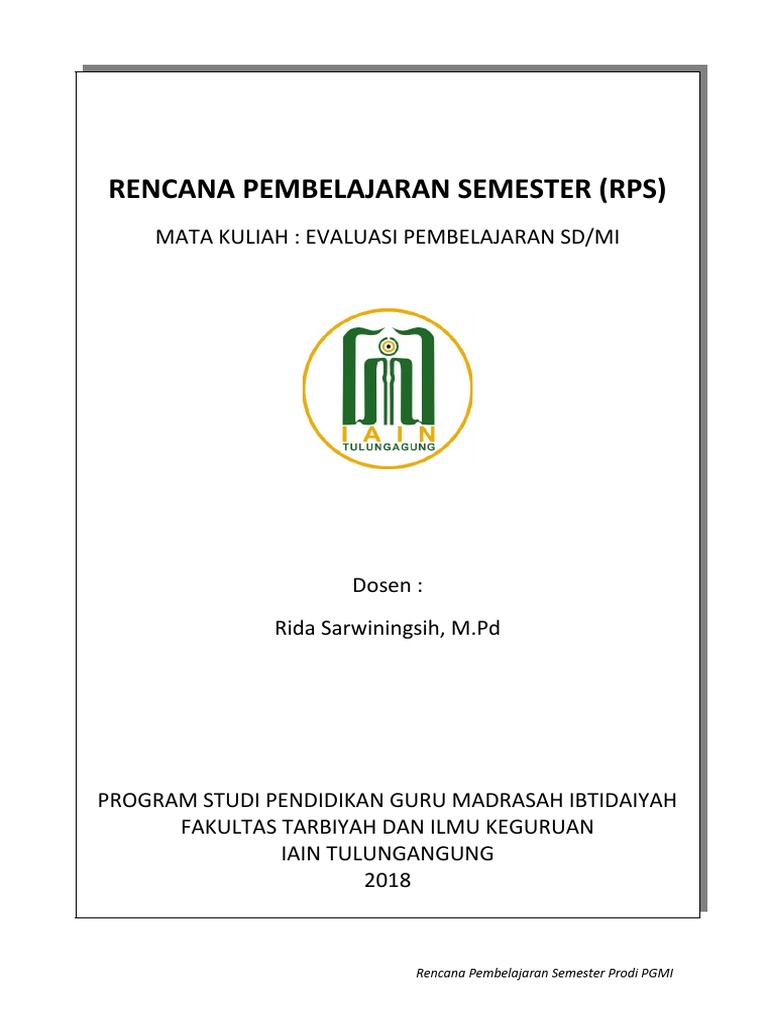 Cover RPS Evaluasi Pendidikan | PDF